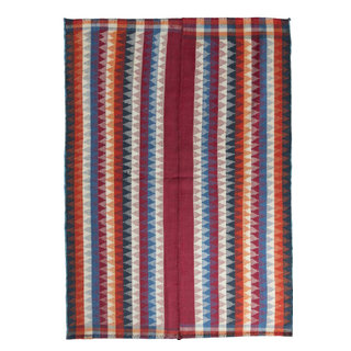 Persian Kilim Fars Mazandaran 6'10"x4'10" Hand Woven Oriental Rug, 6'10 ...