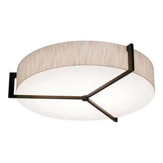 AFX Lighting Apex 3-Light 19" Flush Mount, Espresso/Jute, APF1932MBES ...