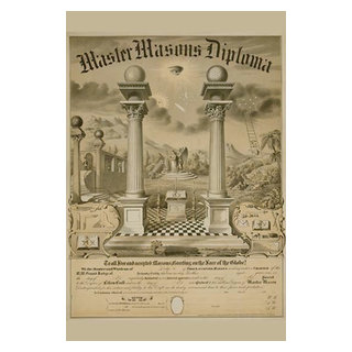Masonic Symbols - Master Masons Diploma, 24" x 36" - Traditional ...