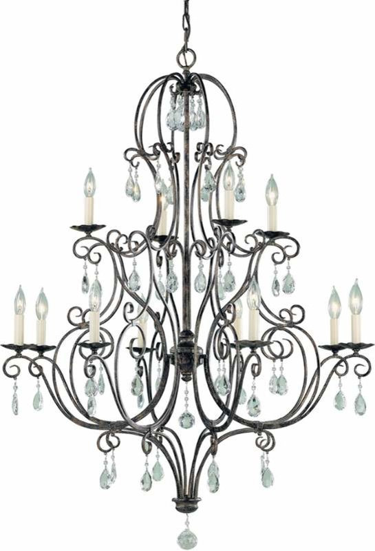 Feiss Chateau 12-Bulb Mocha Bronze Chandelier - Mediterranean ...