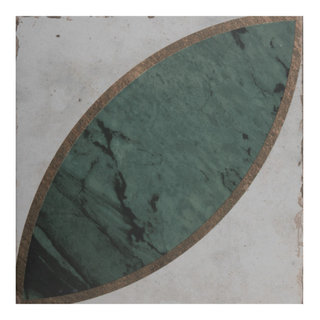 Renaissance Deco Emerald Mandorla Porcelain Floor and Wall Tile ...