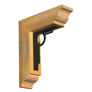 Maria Traditional Ironcrest Bracket Single Brace, 4" Thick, 15-1/2"x18 ...