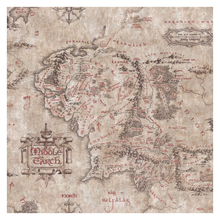 Lord of the Rings Parchment Middle Earth Map Peel and Stick Wallpaper ...