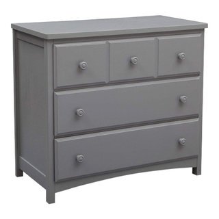 Contemporary Dresser, Composite Wood With 3 Large Storage Drawers, Gray ...