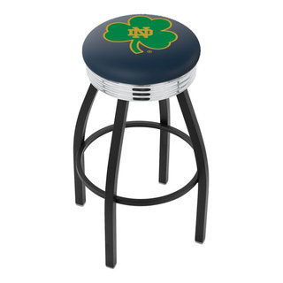 Holland L8B3C Notre Dame Shamrock 25" Counter Stool - Black/Chrome ...