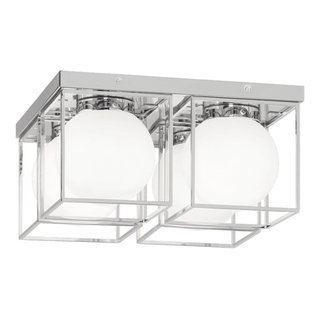 Chrome Four Light Flush Mount from the Squircle Collection, 15.000 ...