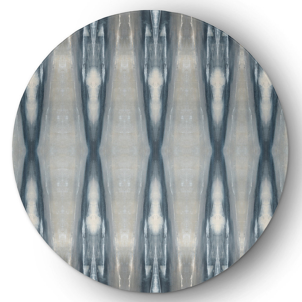 Geometric Stretch Print Soft Chenille Area Rug, 5' Round - Contemporary ...