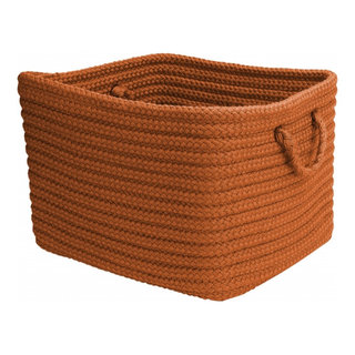 Colonial Mills Basket Modern Farmhouse Braided Mudroom Orange Rectangle ...