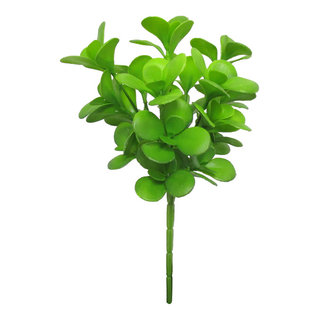 Set of 2 Artificial Jade Leaf Stem Plant Greenery Foliage Bush Pick 12 ...