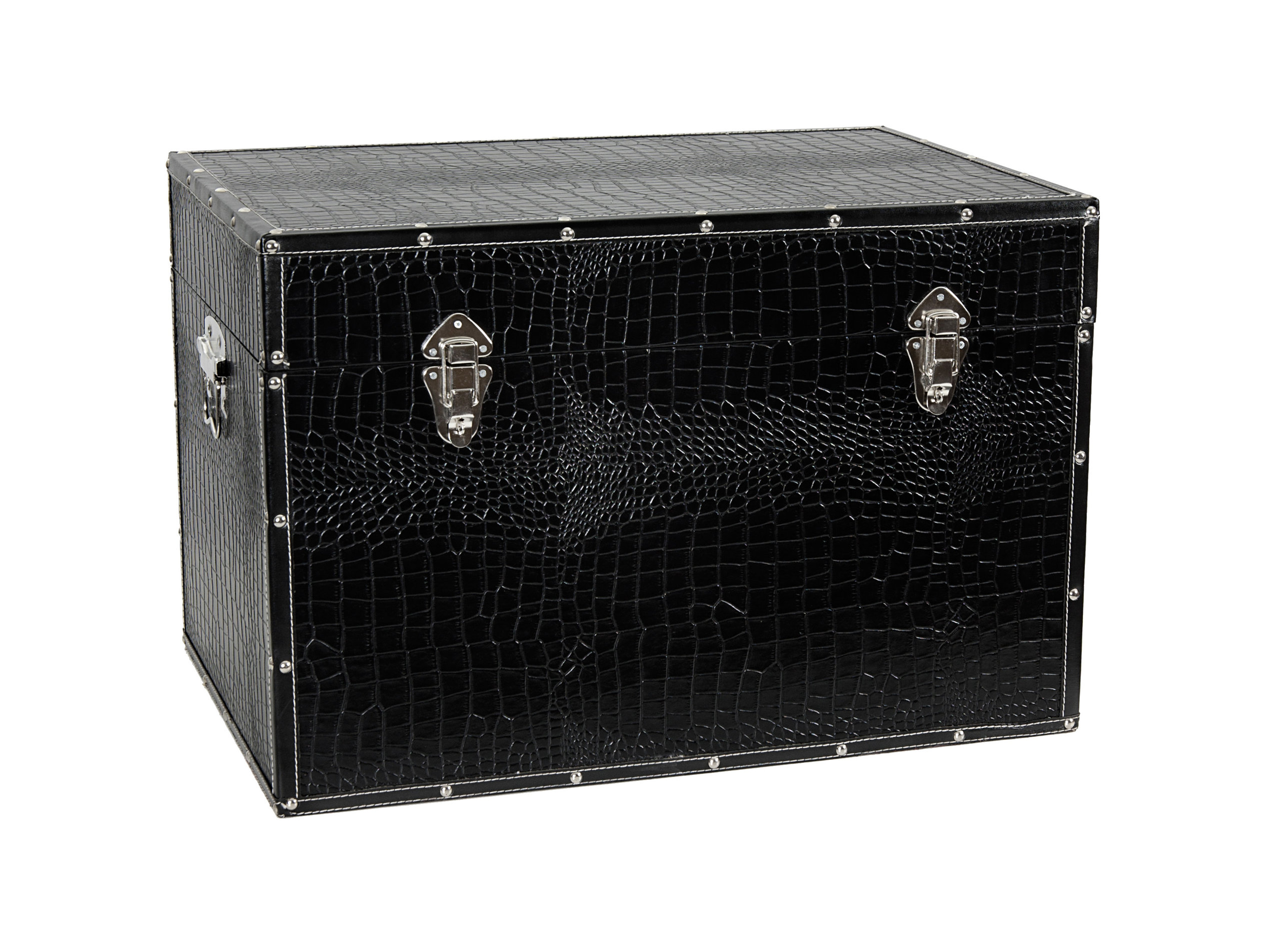Faux Leather Black Trunk - Contemporary - Decorative Trunks - by ...