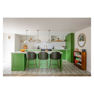 Contemporary Shaker Kitchen in Green - Eclectic - Kitchen - Wiltshire ...