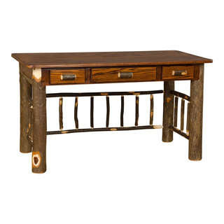 Hickory Log Foreman's Desk - Rustic - Desks And Hutches - by Furniture ...