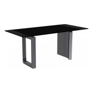 Astra Series Modern Dining Table Stainless Steel Base, With 62 Black ...