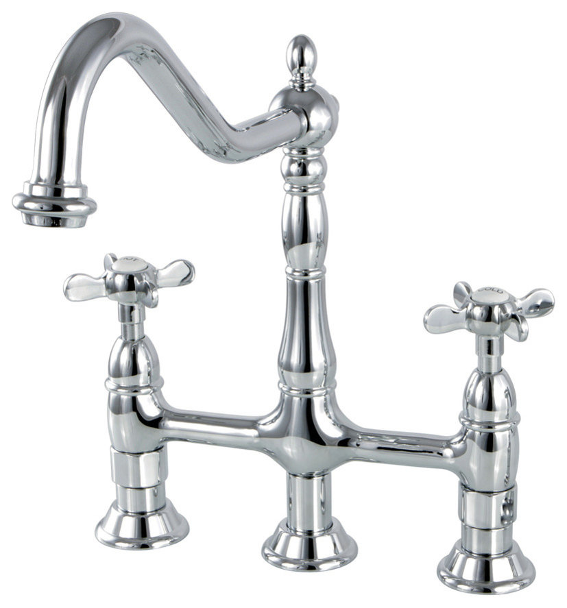 8" Centerset Kitchen Faucet with Plastic Sprayer, CP - Traditional ...