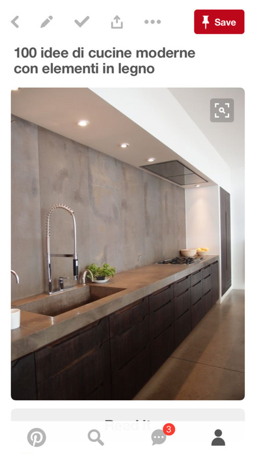 Concrete look splashback | Houzz AU