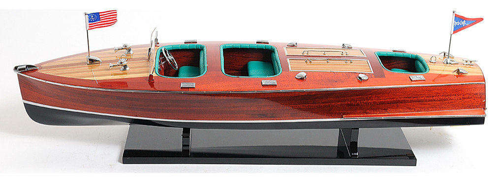 Chris Craft Triple Cockpit Painted Wooden Handcrafted boat model ...