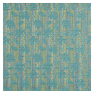 Teal Leaves Stripe woven Upholstery Fabric by the Yard, By The Yard 54 ...