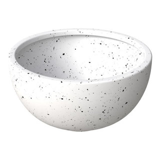 Iris Fiberstone Planter in White 9 Dia - Contemporary - Indoor Pots And ...
