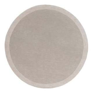 Hand Loomed Madison Square Wool Rug MDS-1001, 6' Round - Transitional ...