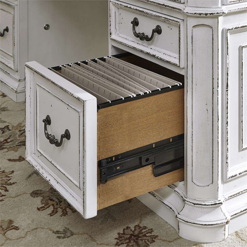 Magnolia Manor White Complete 5 Piece Desk - Farmhouse - Desks And ...