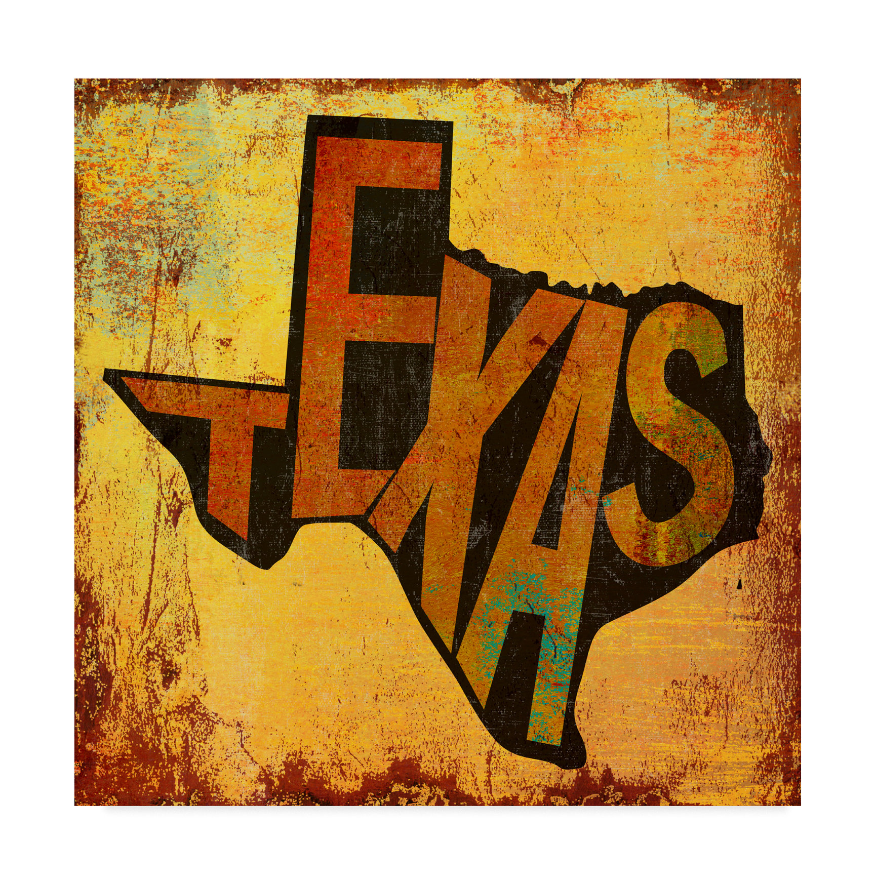 Art Licensing Studio 'Texas Word Map' Canvas Art, 14"x14 ...
