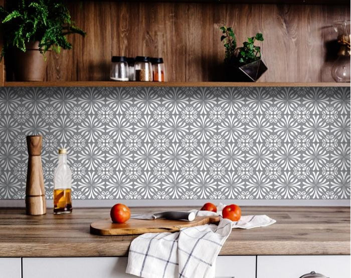 5" X 5" Gray And White Spire Peel And Stick Removable Tiles ...