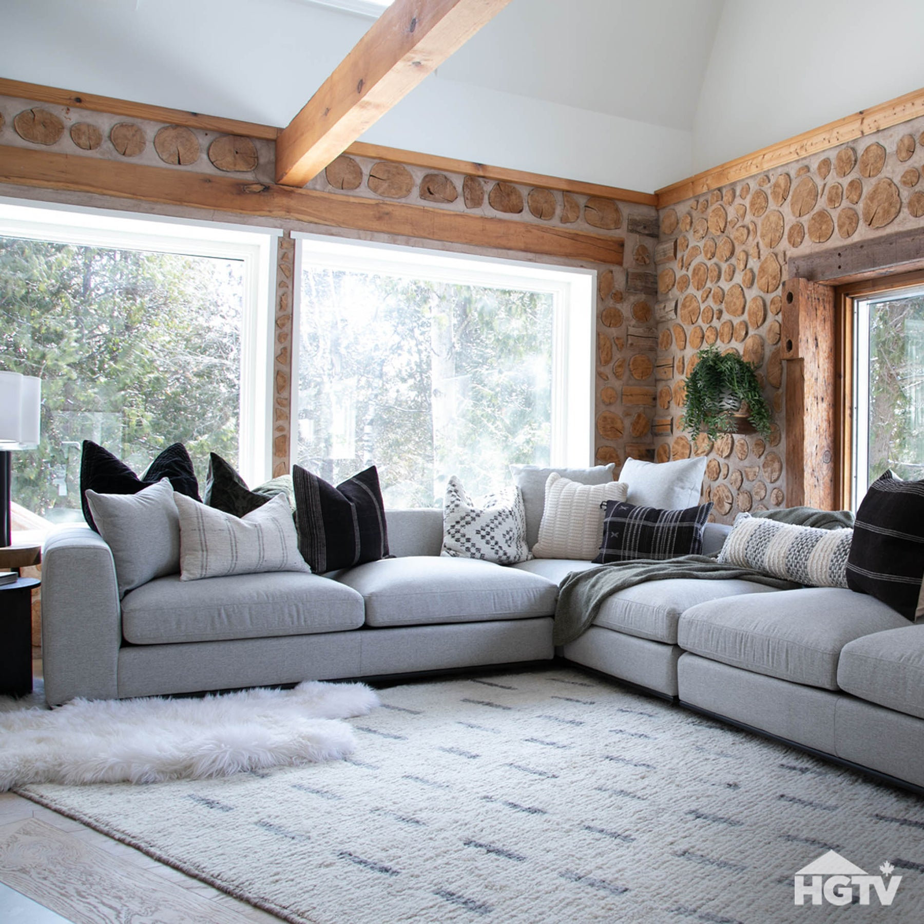 Alba Stone Light Grey Sullivan Sectional Sofa - Transitional ...