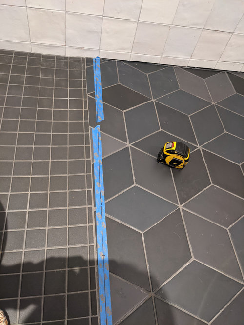 Tile and Glass door misaligned