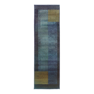Oriental Weavers Kharma II Collection Blue/Gold Geometric Indoor Area ...