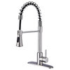 Single Handle Deck Mounted Spring Neck Pull Down Kitchen Faucet with ...