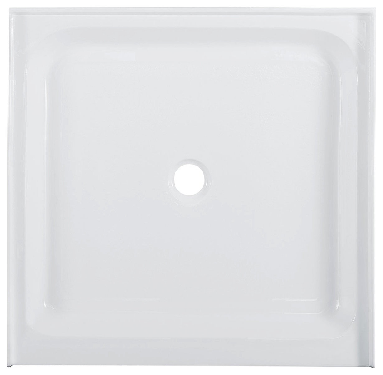 Voltaire 42 x 42 Acrylic White, Single-Threshold, Center Drain, Shower ...