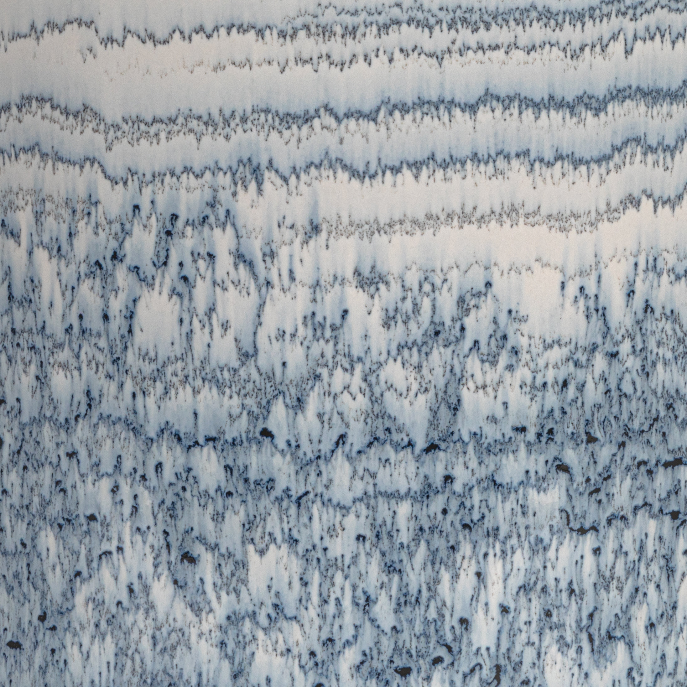 Tall Stoneware Striped Ginger Jar With Reactive Glaze, Blue and White ...