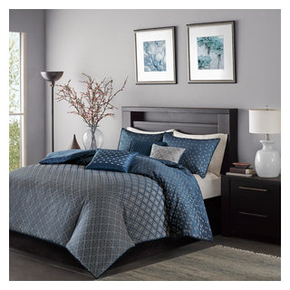 Madison Park 6 Piece Jaquard Duvet Cover Set, King/Cal King ...