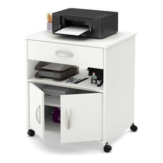 South Shore Axess Printer Cart in Pure White - Contemporary - Office ...