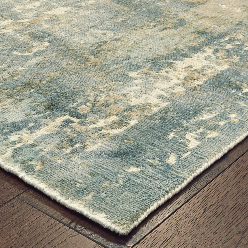 10" x 14" Blue and Gray Abstract Splash Indoor Area Rug - Contemporary ...