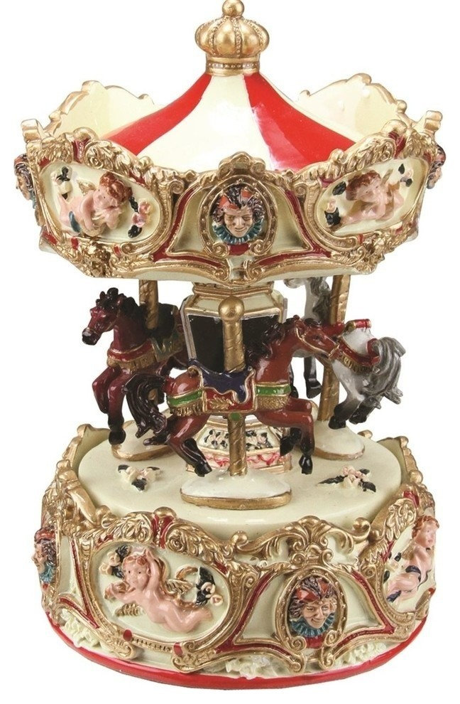 6.25" Musical Clown and Cupid Carousel Table Top Decoration - Victorian ...