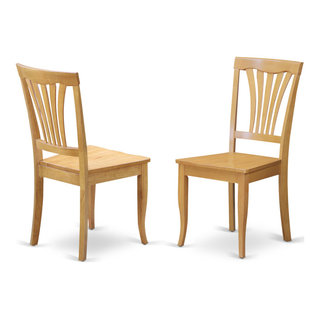 East West Furniture Avon Wood Set Of 2 Dining Chair With Oak Finish AVC ...