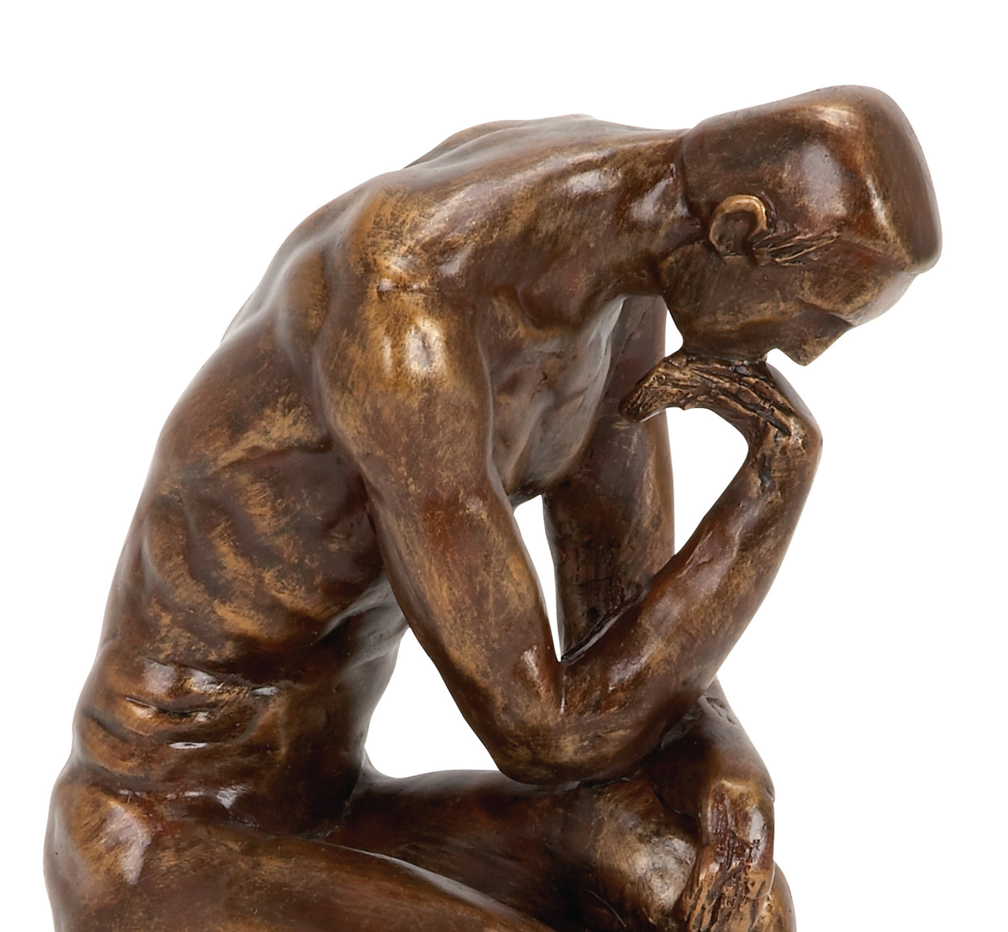 Polystone Frame Thinking Man Sculpture with Stable Base, Brown ...