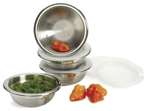 RSVP Stainless Steel Prep Bowls Set with Lids, Set of 4 - Contemporary ...