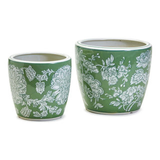 Two's Company 53796 Countryside S/2 Hand-Painted Cachepot / Planter ...