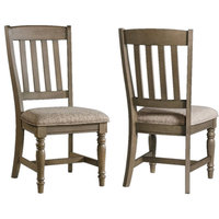 Balboa Park Wooden Upholstered Dining Chair, Roasted Oak, Set of 2 ...