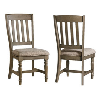 Balboa Park Wooden Upholstered Dining Chair, Roasted Oak, Set of 2 ...