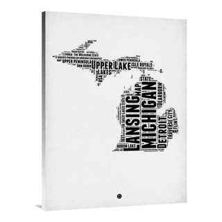 "Michigan Word Cloud 2" Fine Art Print, 36" x 48" - Modern - Prints And ...