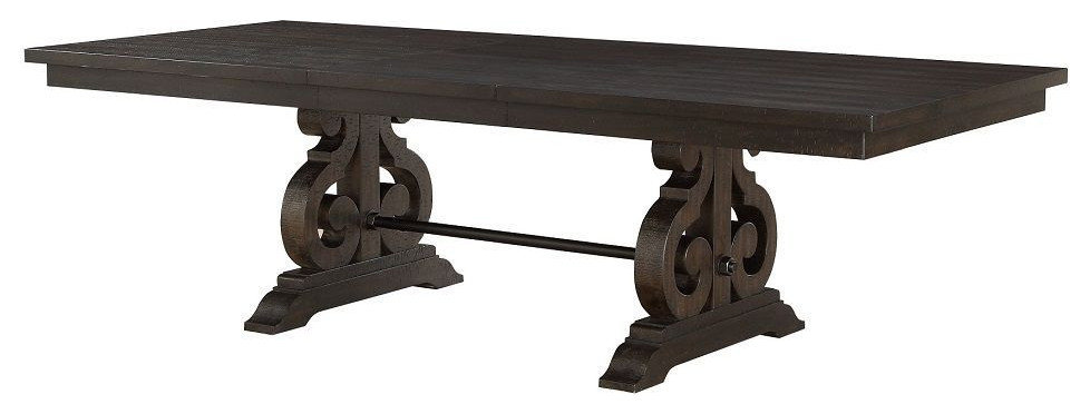 ACME Maisha Dining Table, Rustic Walnut - Traditional - Dining Tables ...