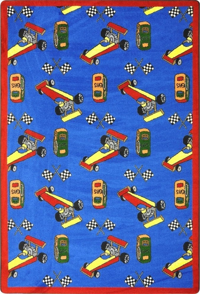 Joy Carpets Playful Patterns, Children'S Area Rug, Pit Stop, 7'8"X10'9 ...