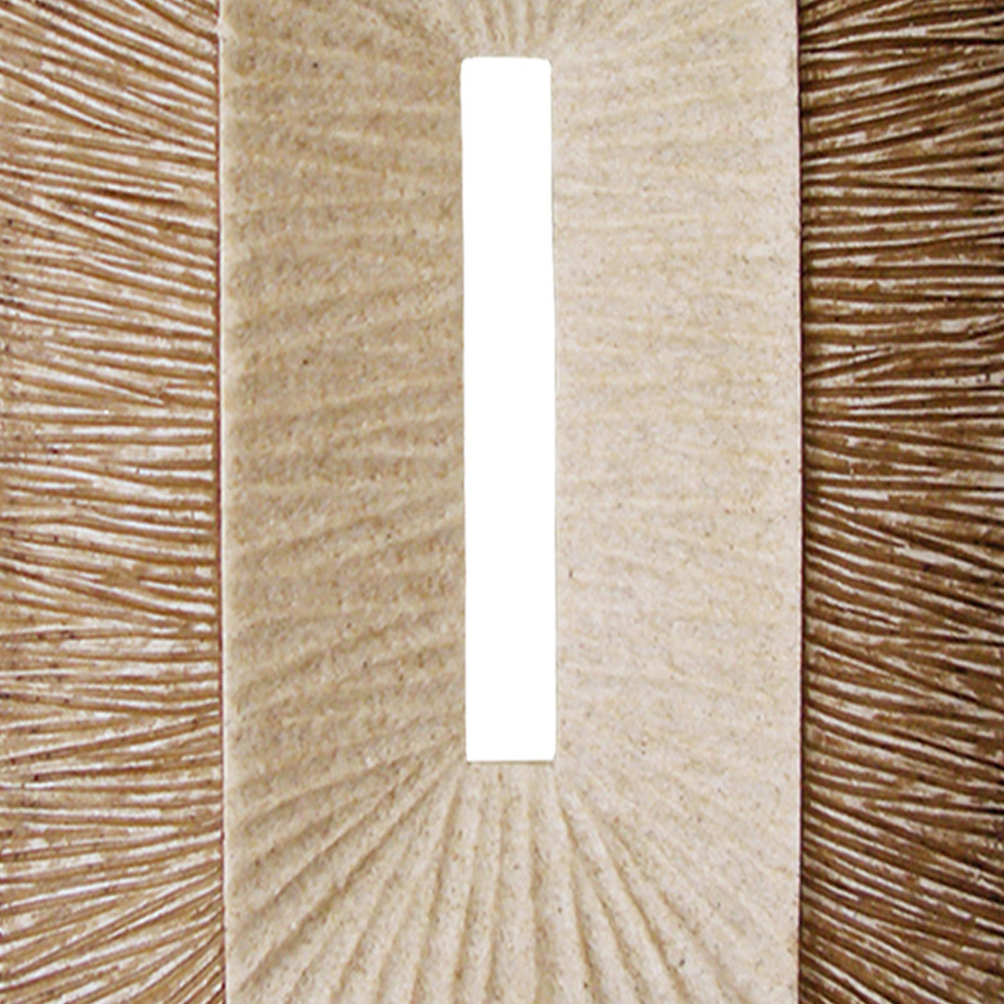 Rectangular Sandstone Wall Decor with Ribbed Details, Small, Brown and ...