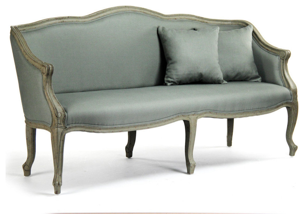 Benton Sofa, Sage Linen - French Country - Sofas - by Zentique, Inc ...