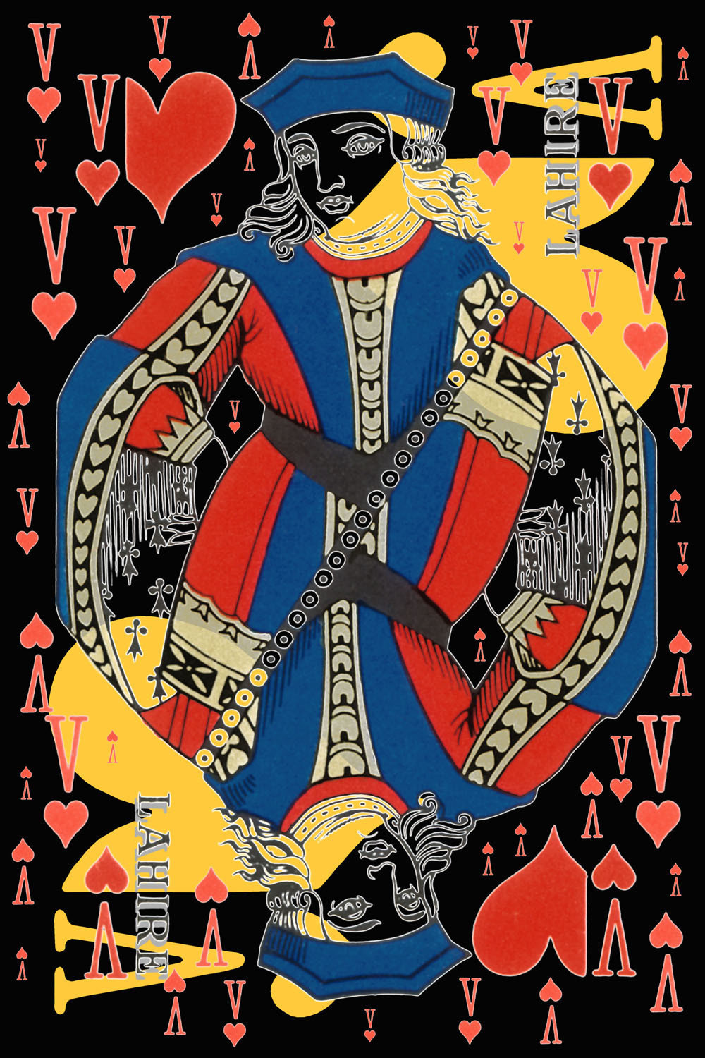 French Playing Card, Lahire, Valet De Coeur, Jack of Hearts, Pop Art ...