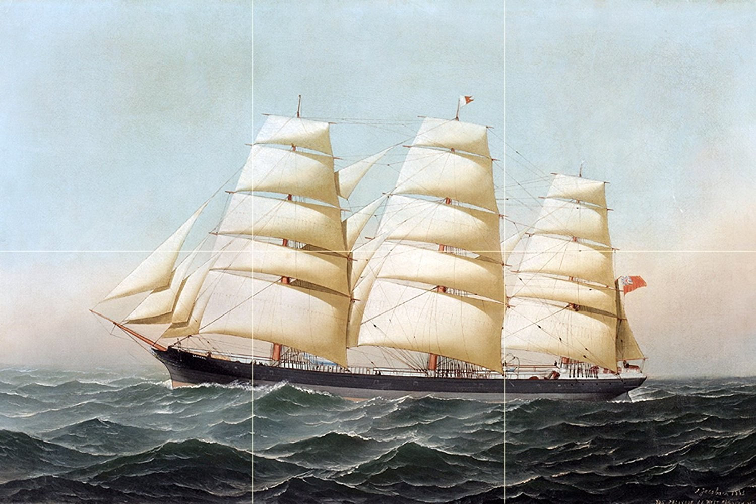 Tile Mural Kitchen Bathroom Wall Backsplash Seascape Ship Sea, 6 ...