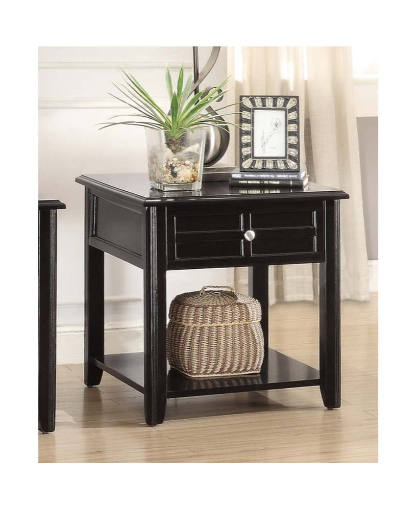 Solid Wooden End Table With Functional Drawer/Open Bottom Shelf ...